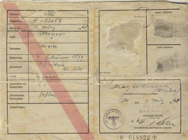 Kennkarte (Celje, 1943) | Museums.EU